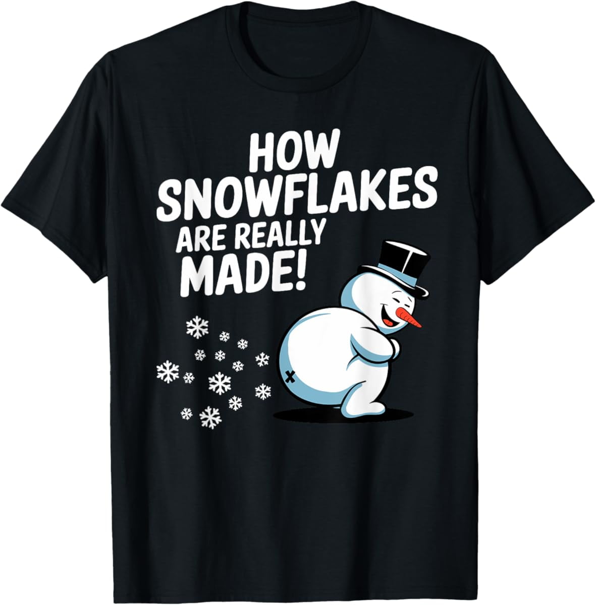 Farting Snowman How Snowflakes Really Made T-Shirt - Walmart.com