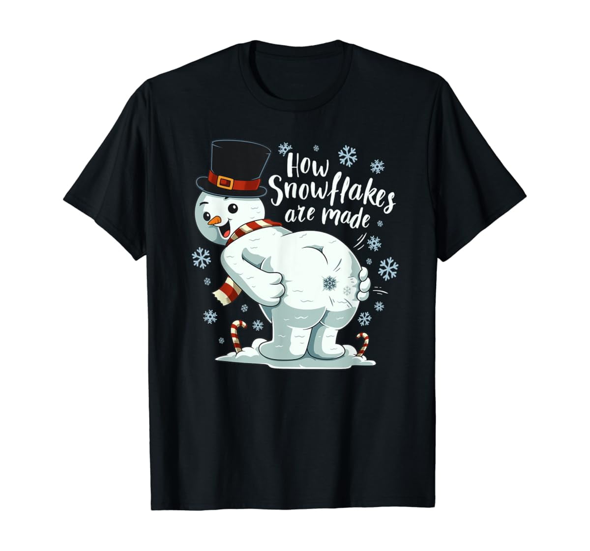 Farting Snowman Make Snowflakes Winter T-Shirt - Walmart.com