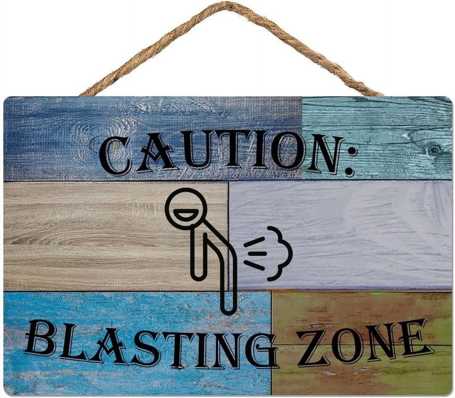 Farting Zone Signs Caution Blasting Zone Rustic Wood Sign 6X12 INCH ...