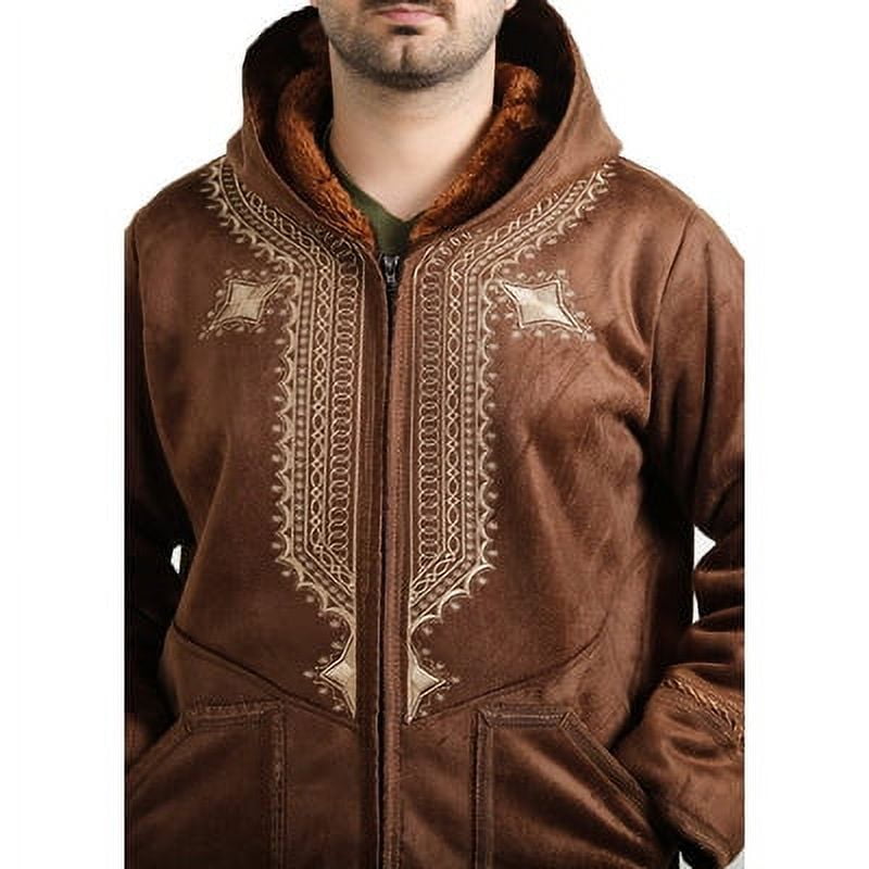 Farwa Moroccan style - Warm Winter Fur Coat - Cloak Arab Dress - Mens ...