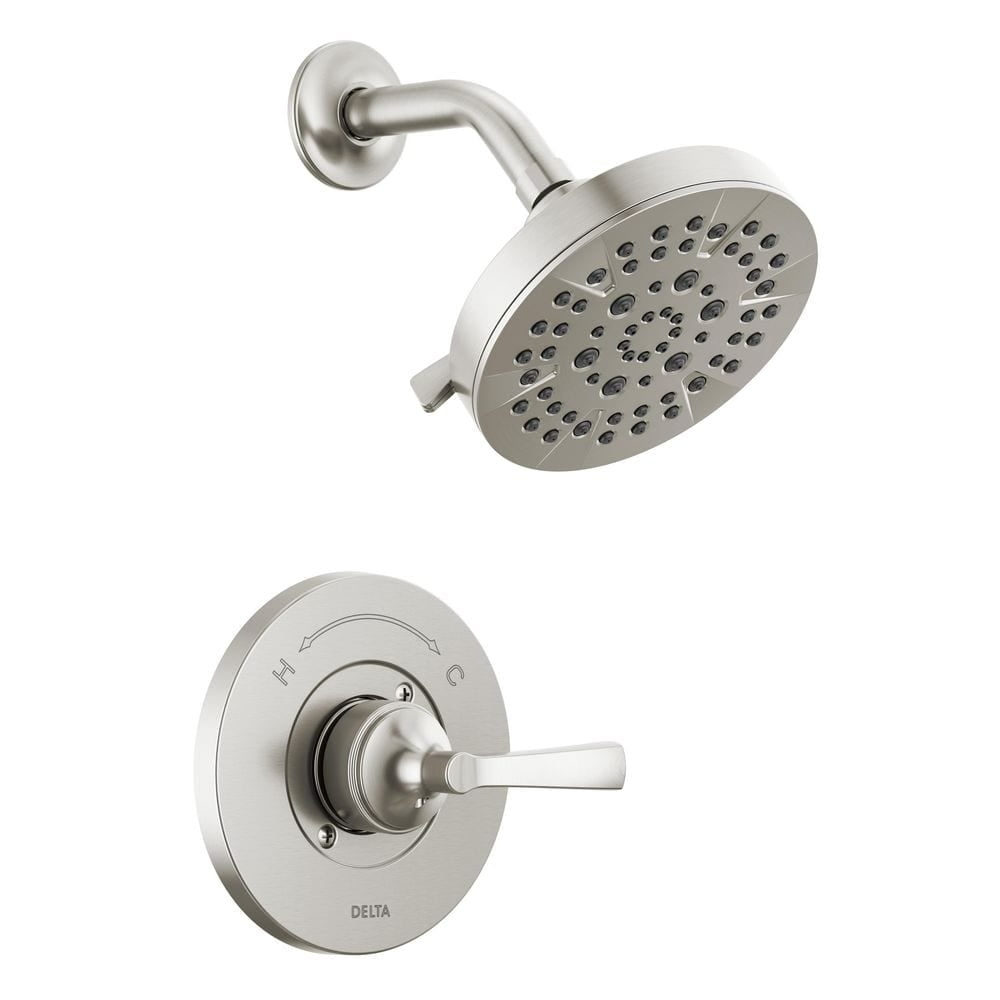Delta Faryn Single-Handle 5-Spray Shower Faucet in Brushed Nickel ...