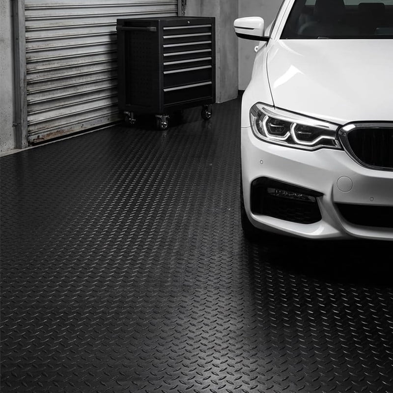 Fas Home Garage Floor Mat 8FTX75FT, 2.8mm Thick Heavy Duty PVC Diamond ...
