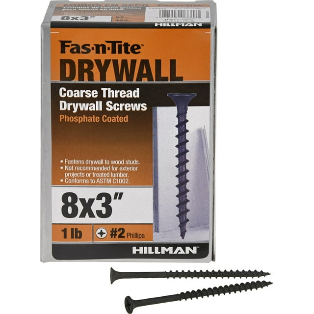Fas-n-tite Black Phosphate Coarse Thread Drywall Screws (#8 x 3 ...