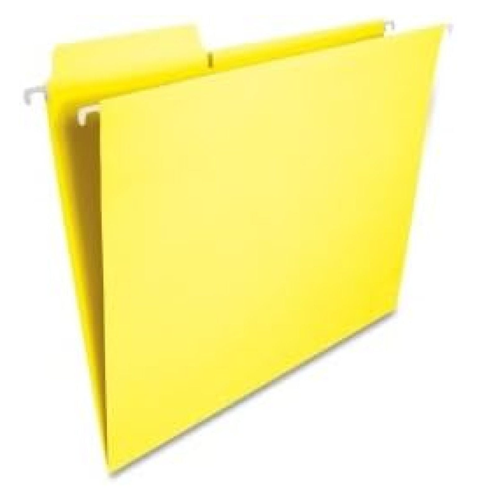 FasTab Hanging File Folders, Letter Size, Yellow - 20/Box - Standard ...