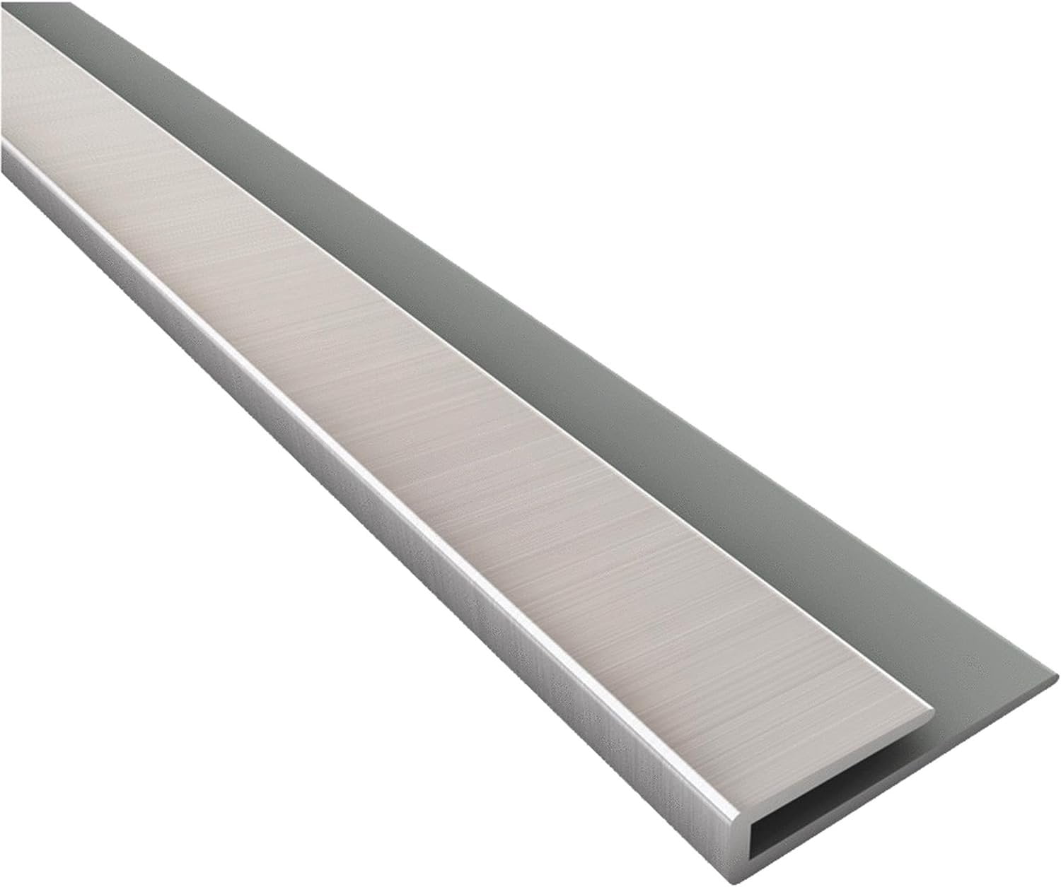 Fasade 18 In. Thermoplastic J-Edge Backsplash Trim, Brushed Nickel Pack ...