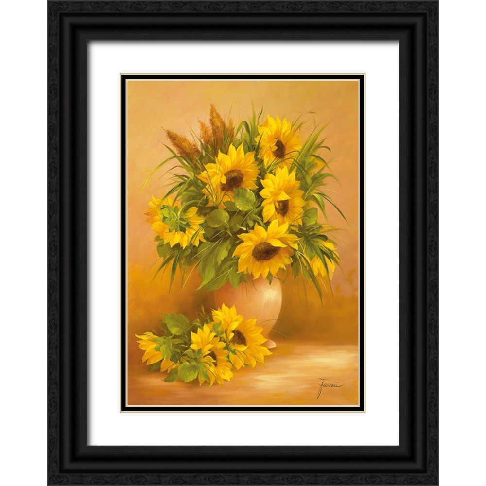 Fasani 11x14 Black Ornate Wood Framed with Double Matting Museum Art ...