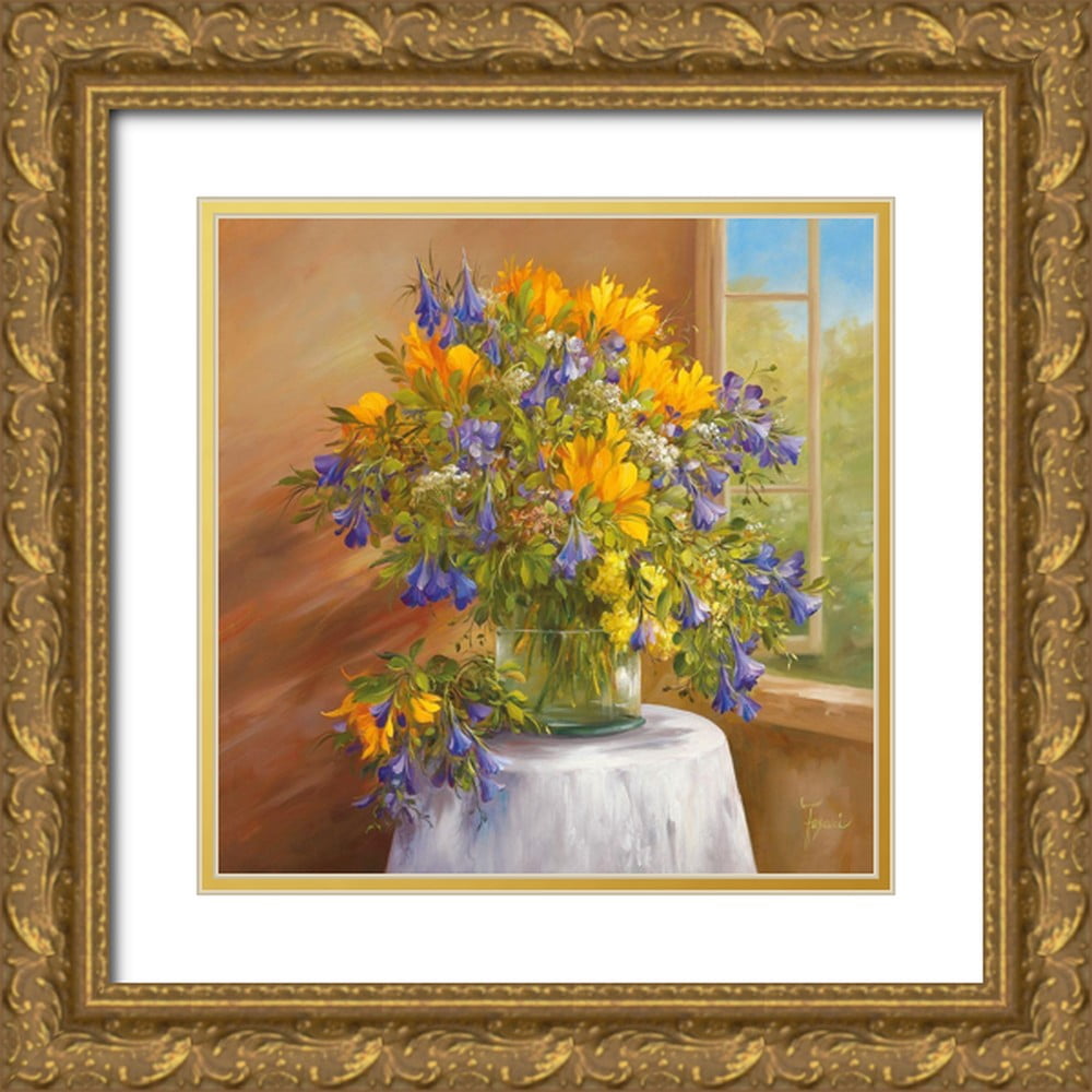 Fasani 15x15 Gold Ornate Wood Framed with Double Matting Museum Art ...