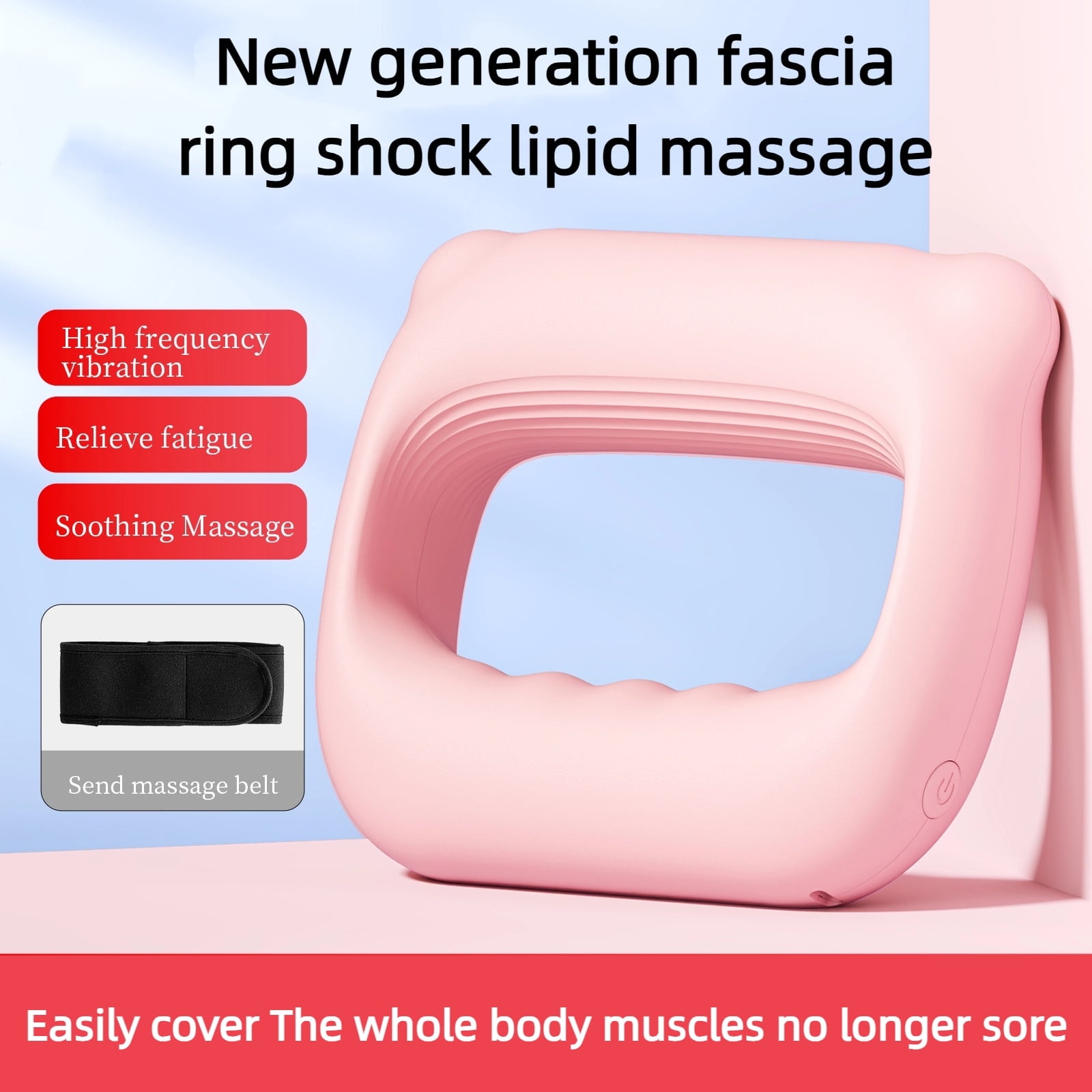 Fascia Ring Massage Belt USB Charging Portable Adjustable Home Pilates ...
