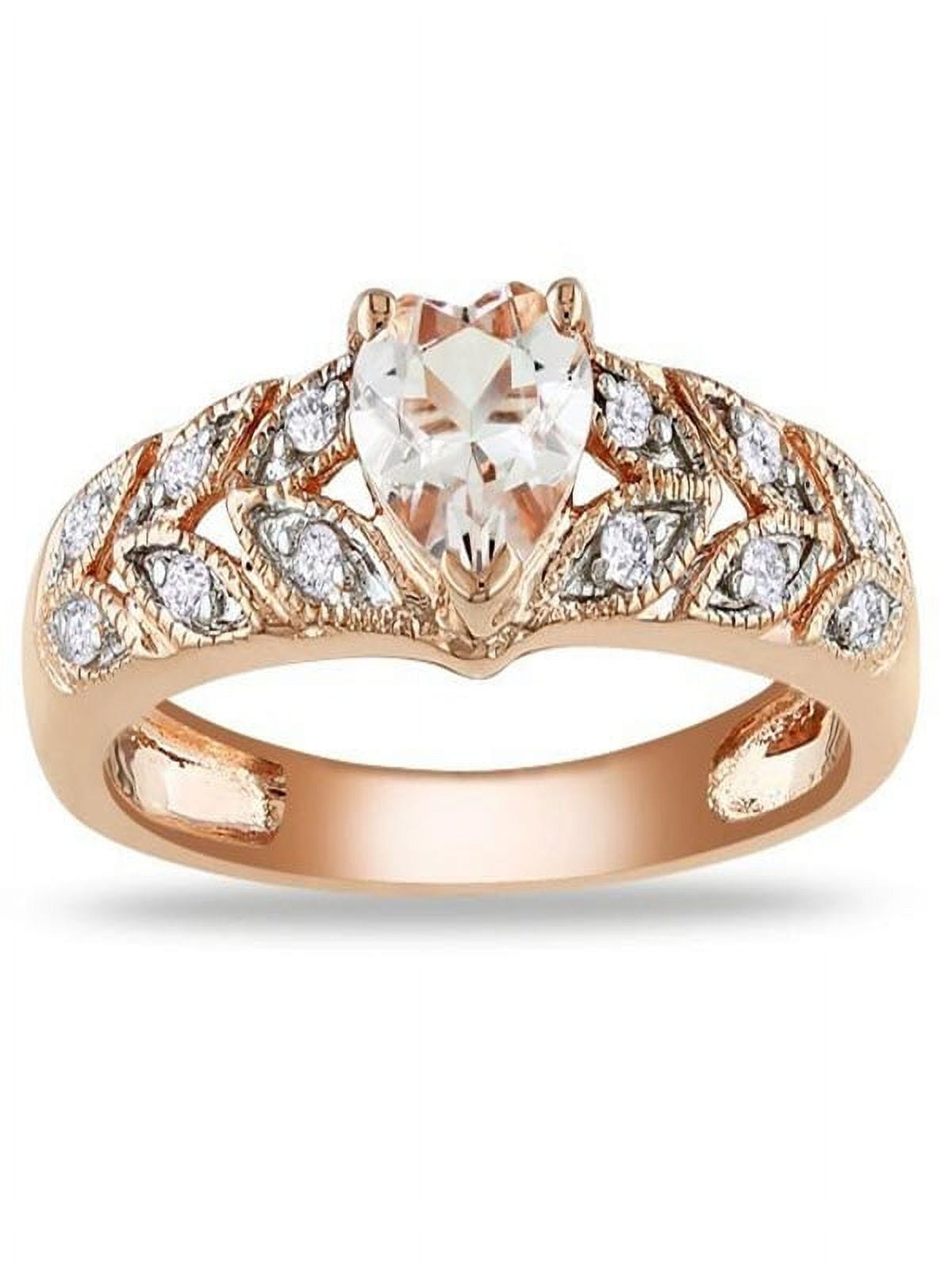 Fascinating Diamond and Morganite Cheap Engagement Ring 1.00 Carat ...