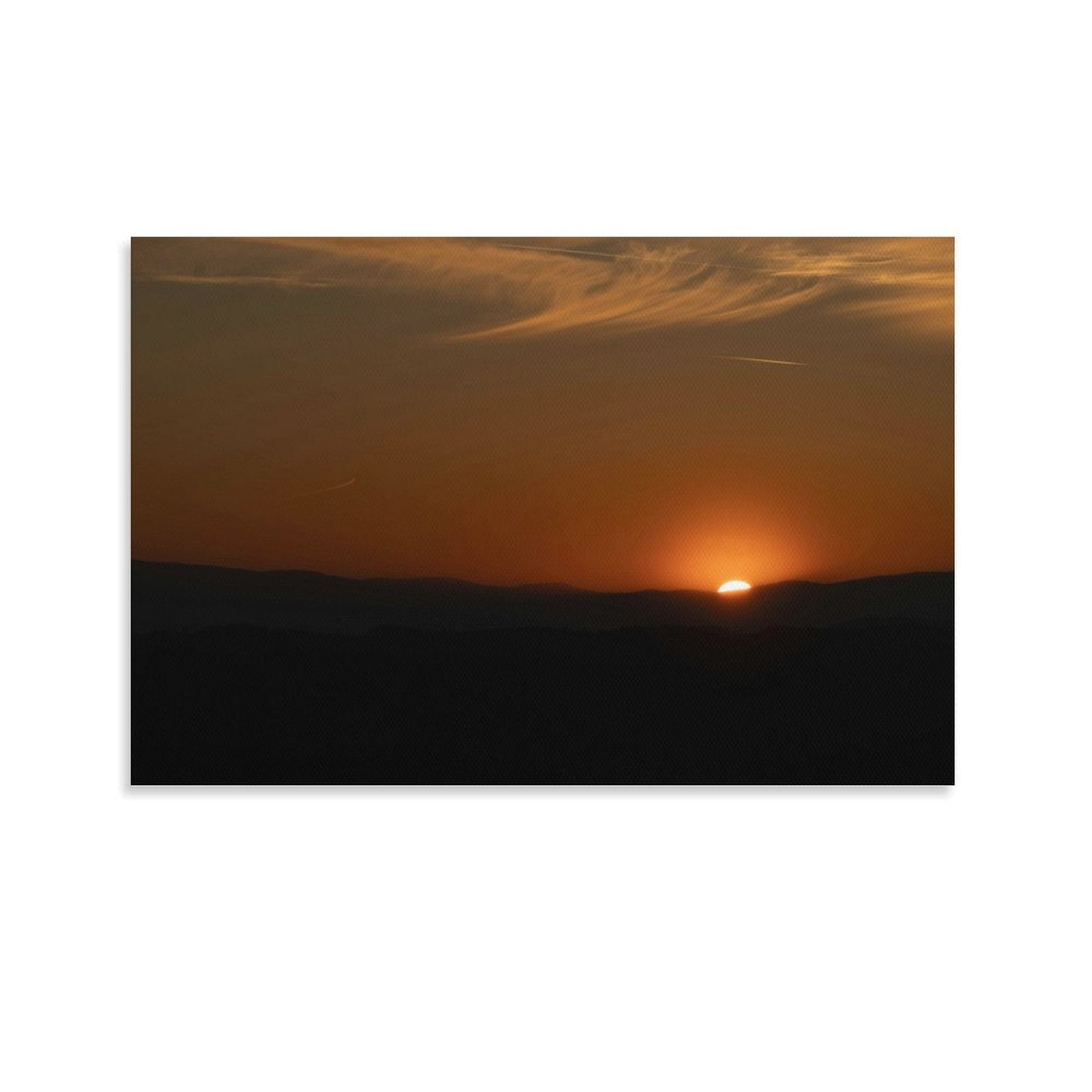 Fascinating Silhouettes on The Horizon of A Fiery Red Sunset Poster ...