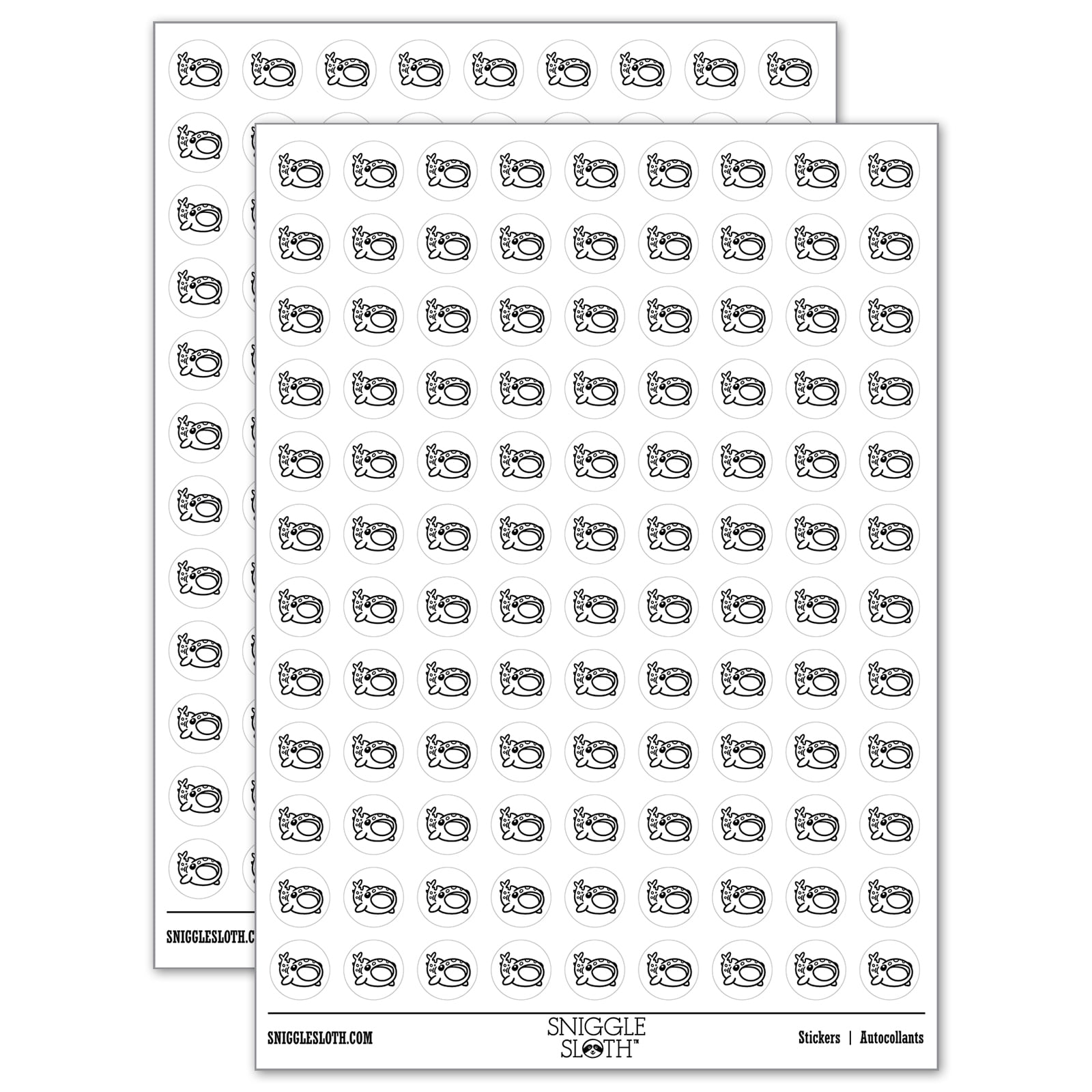 Fascinating Whale Shark with Open Mouth 200+ Round Stickers - White ...