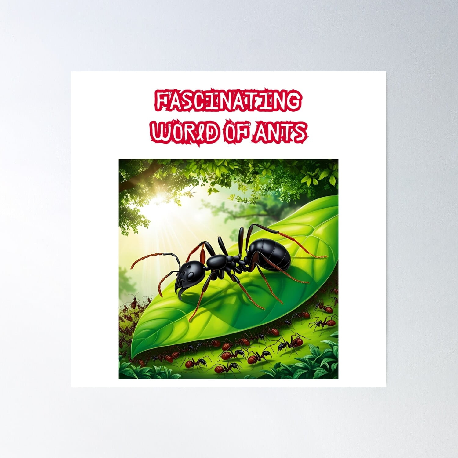 Fascinating World Of Ants Poster Wall Art, Modern Wall Decor, 30x30 ...