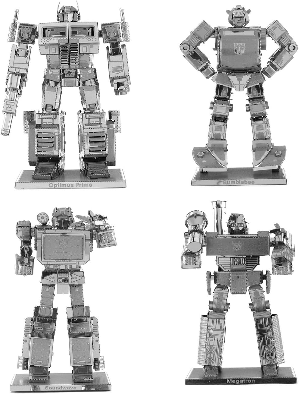 Fascinations Transformers 3D Metal Model Kits Set of 4 - Optimus Prime ...