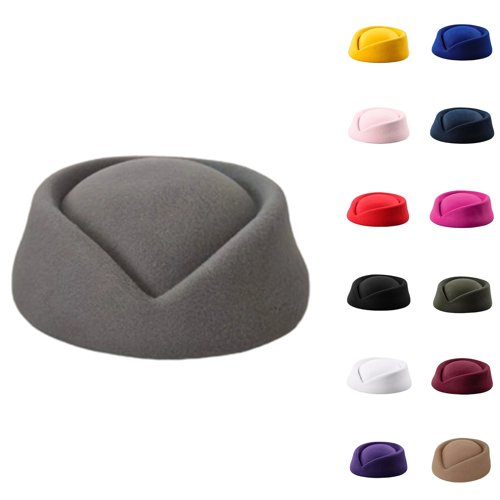Fascinator Base Hats for Women Wool Pillbox Stewardess Cocktail ...