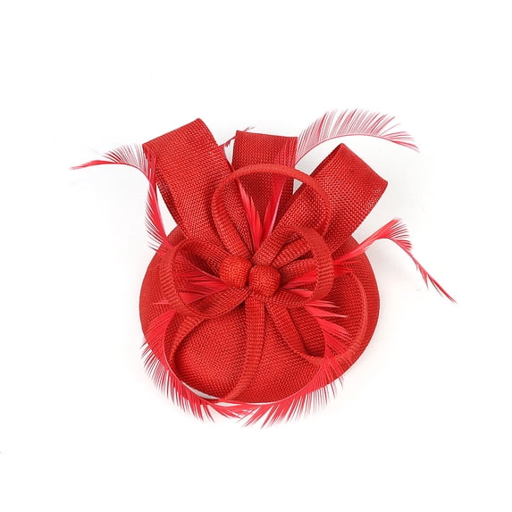 Fascinator Bow Feather Mini Hat Handmade Adjustable Dual Use Headband ...