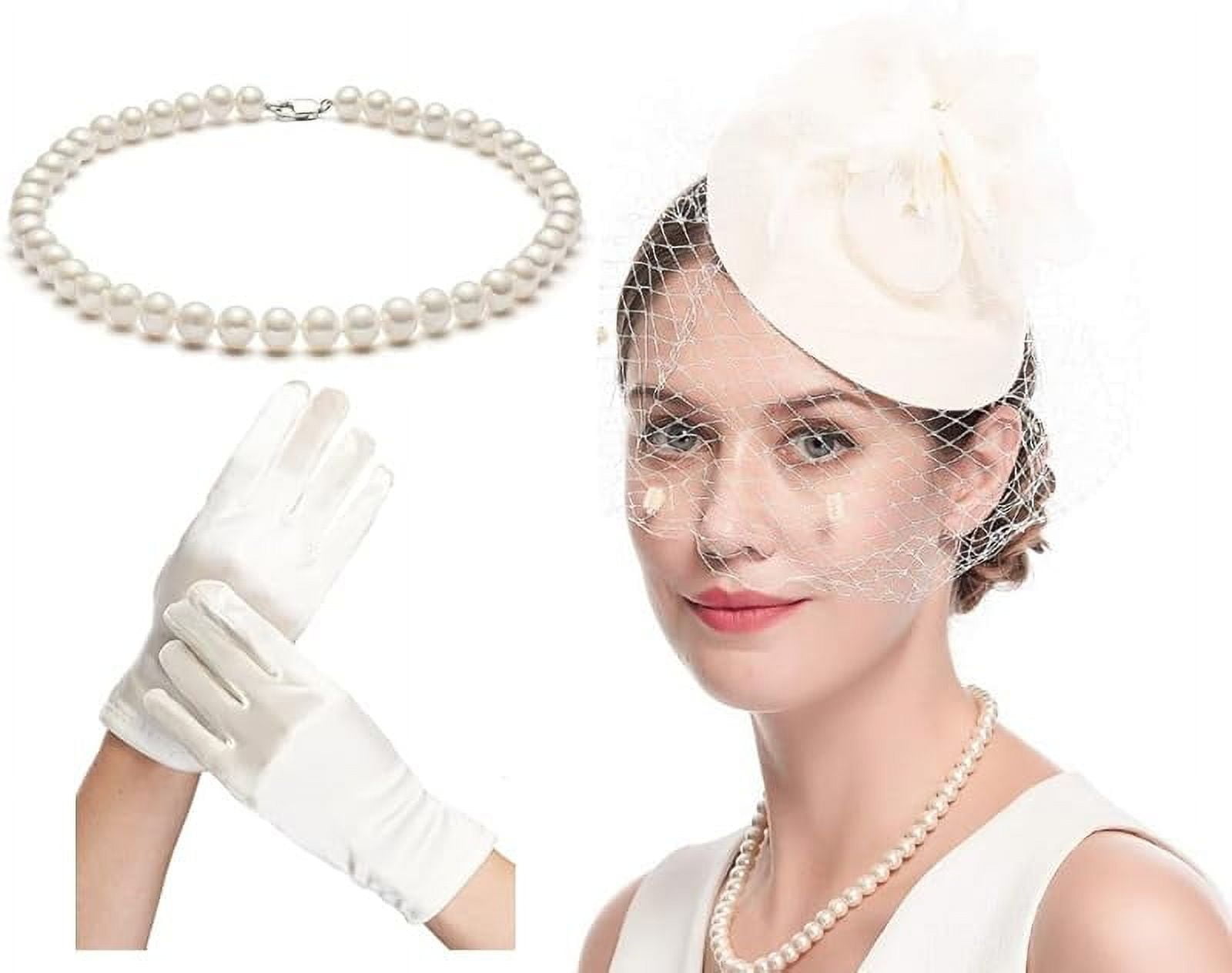 Fascinator Hats for Women 20s 50s Vintage Pillbox Hat Kentucky Derby Fascinators Flower Veil ...