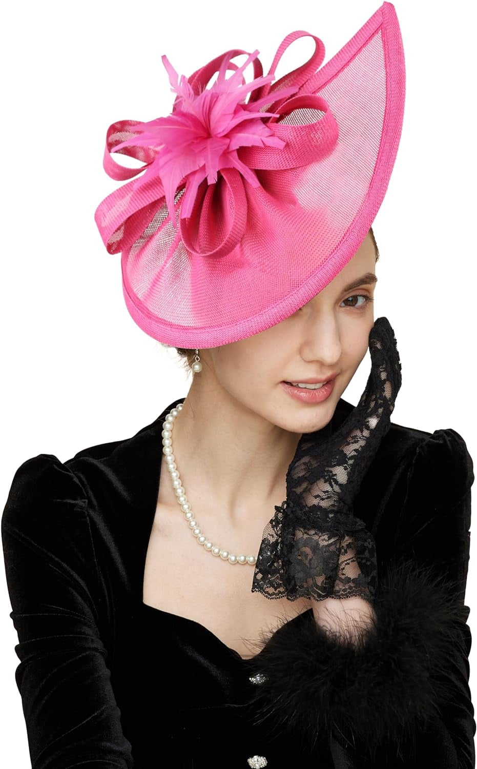 Fascinators Hat Flower Tea Party Hats for Women Feather Hat for Wedding ...
