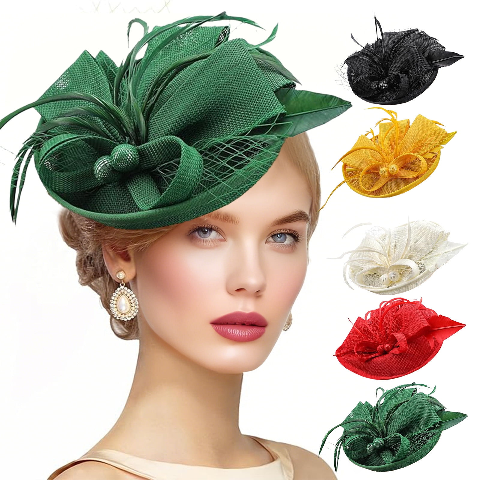Fascinators Hat for Women Tea Party Headband Wedding Bridal Headband Clips Headpiece,Hats for ...