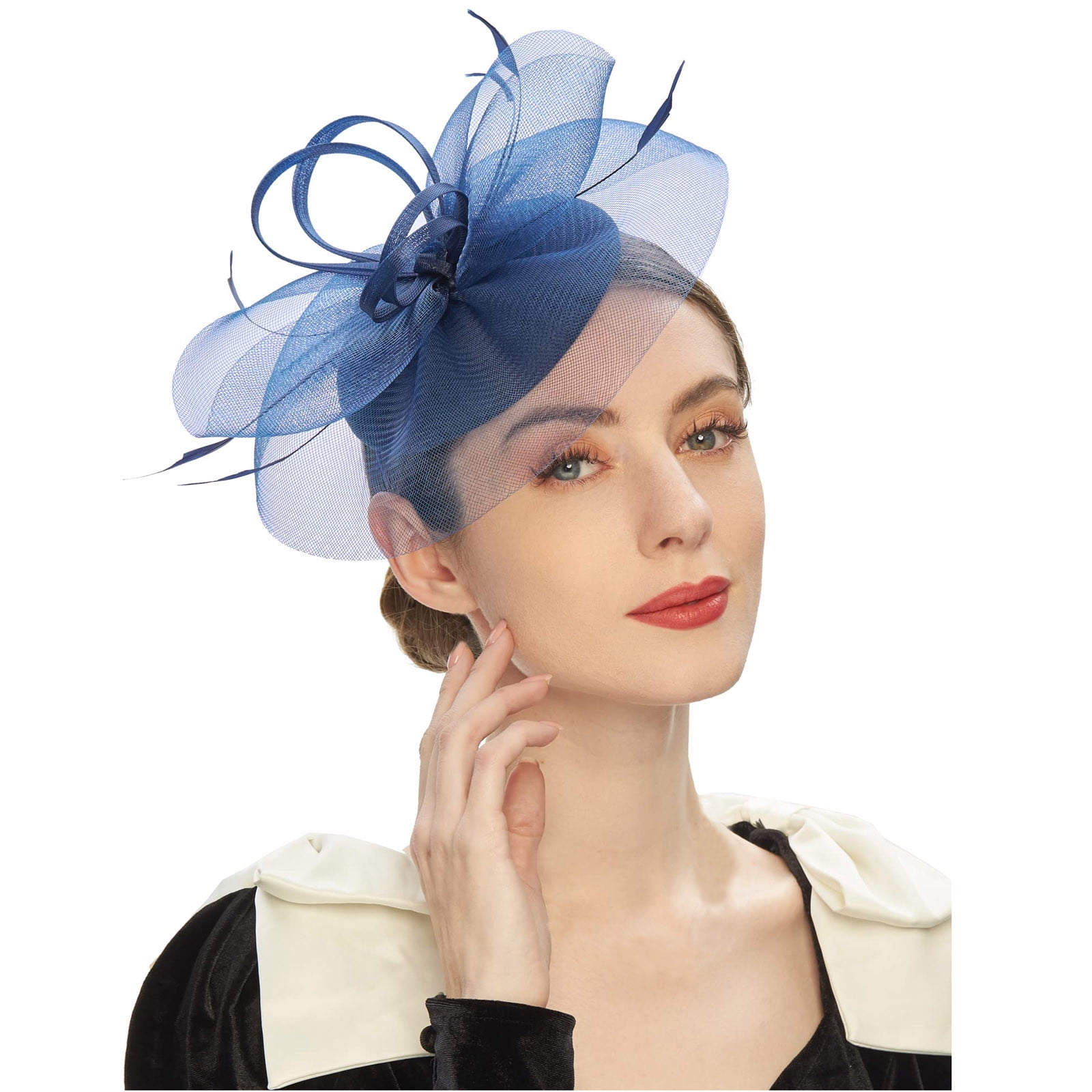 Fascinators for Women Under 20$, Navy Fascinators for Women Tea Party ...