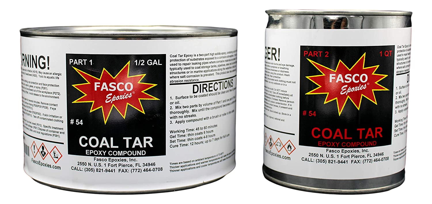 Fasco #54 - Repair Steel Metal Coal Tar Epoxy - 3 Quart Kit - Walmart.com