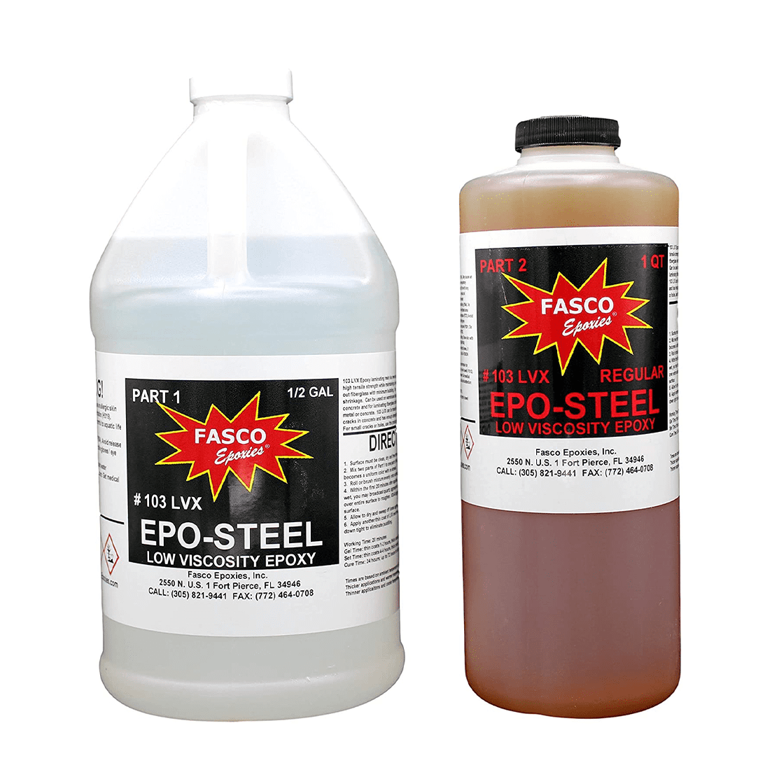 Fasco Epoxies #103LVX 2:1 Marine Grade Epoxy Adhesive, 3 Quart Kit - Walmart.com