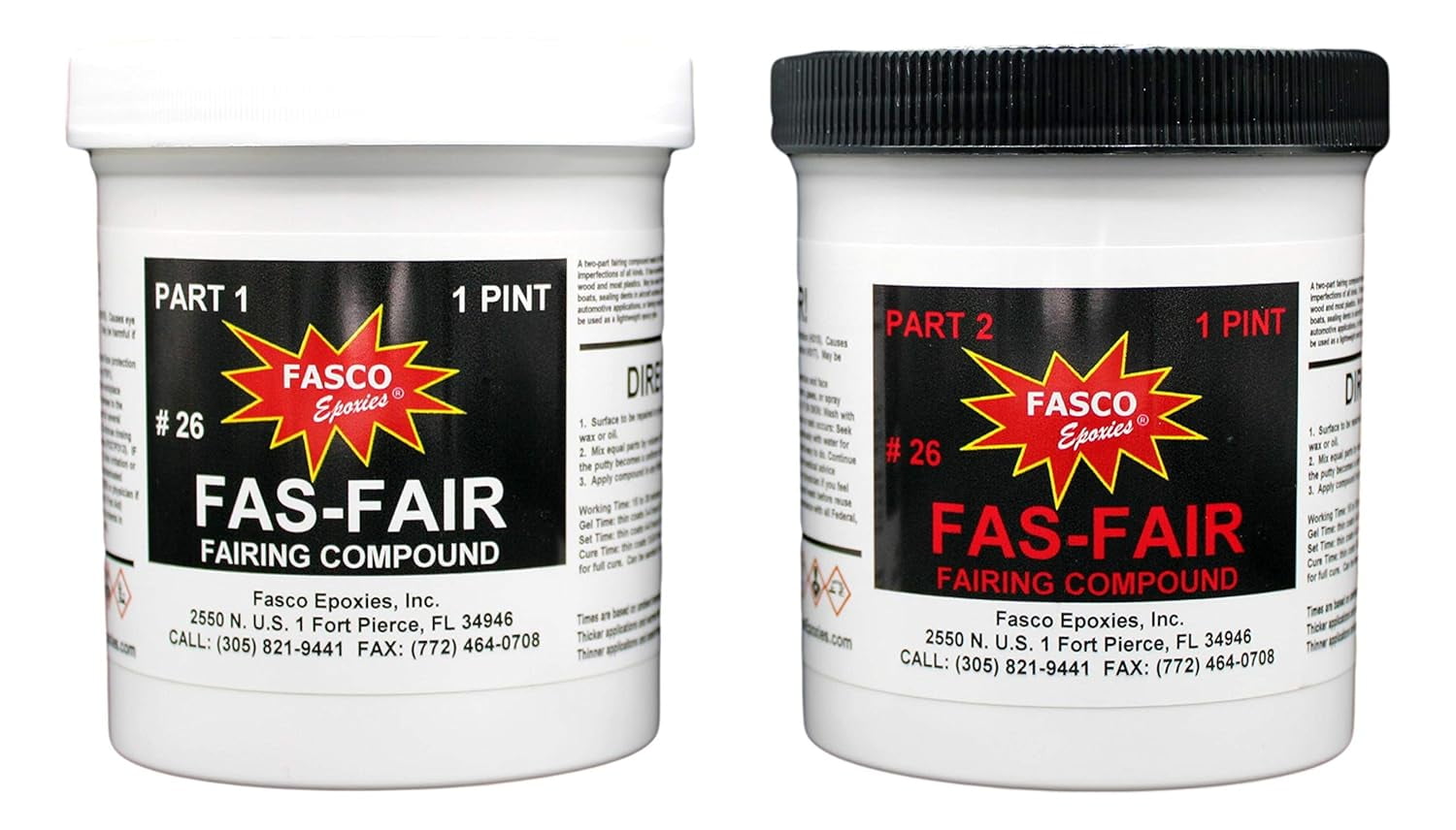 Fasco Epoxies Fas-Fair #26 Epoxy Fairing Compound Quart Kit - Walmart.com
