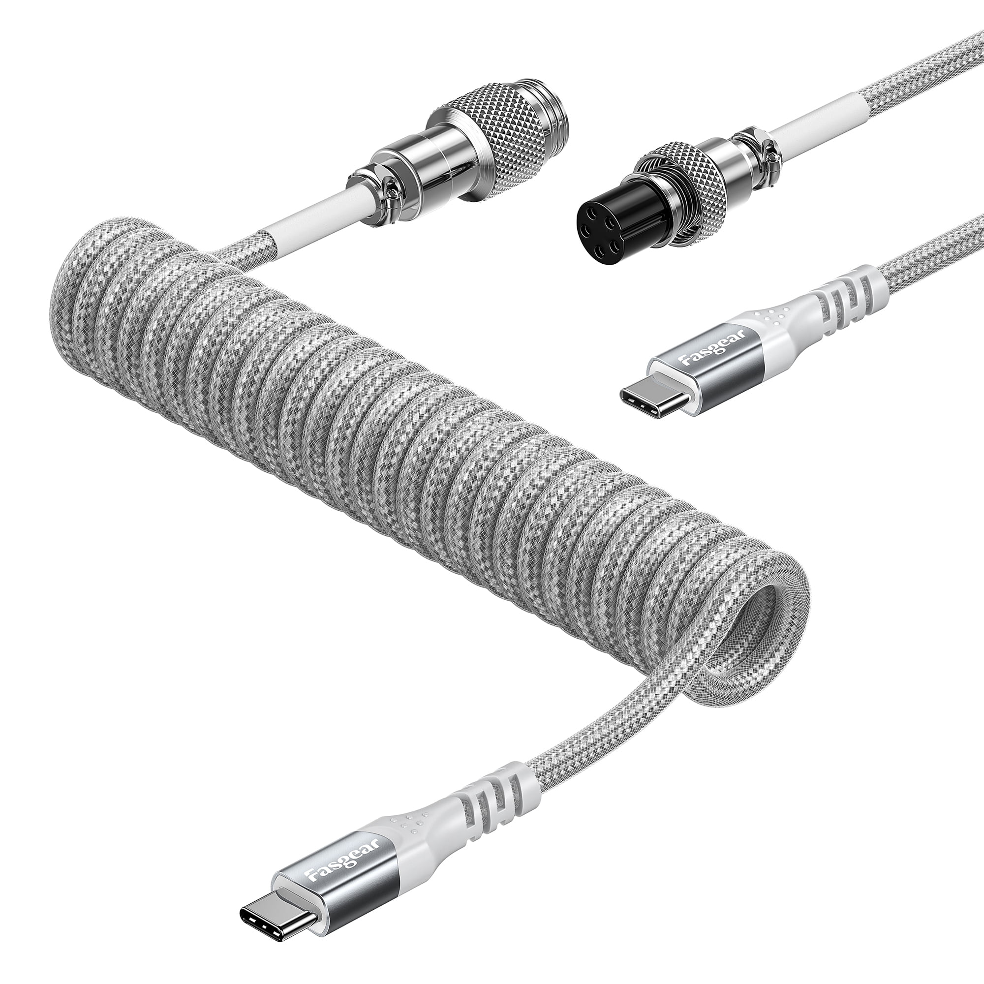 Fasgear Coiled USB C Keyboard Cable, 1.8m/6ft Type C to Type C keyboard ...