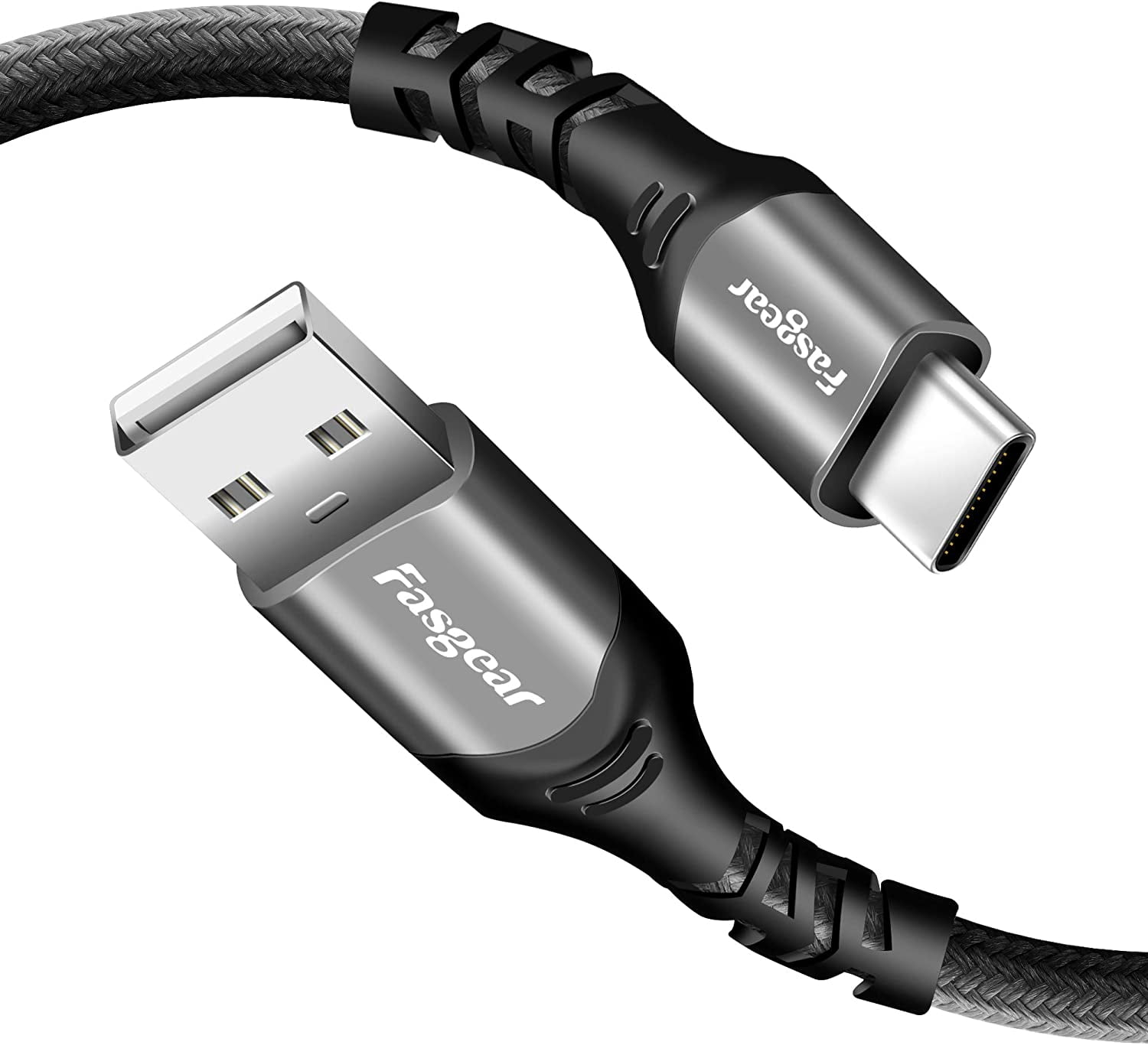 Fasgear USB C Cable, 1 Pack 10ft Type C Fast Charger Charging Nylon ...