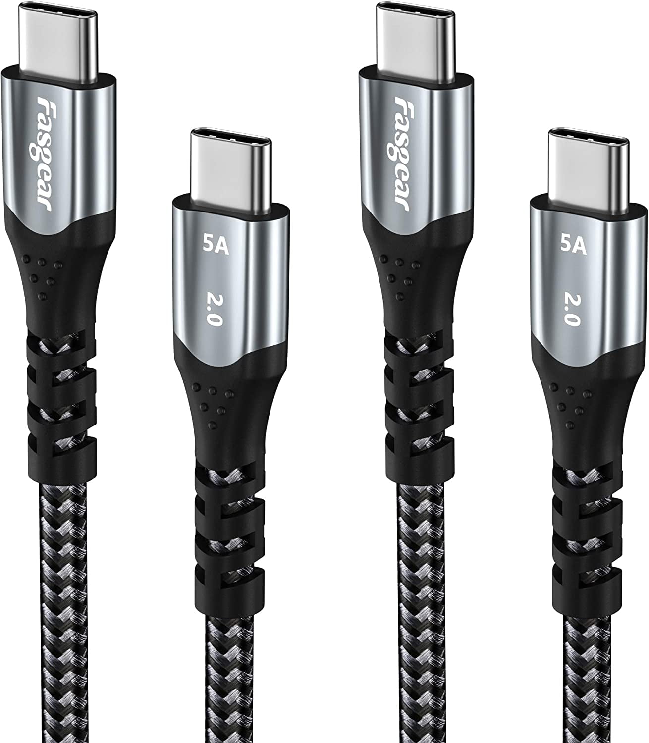 Fasgear 2Pack 10ft USB C-C Cable 100W Fast Charge, Compatible for Mac ...