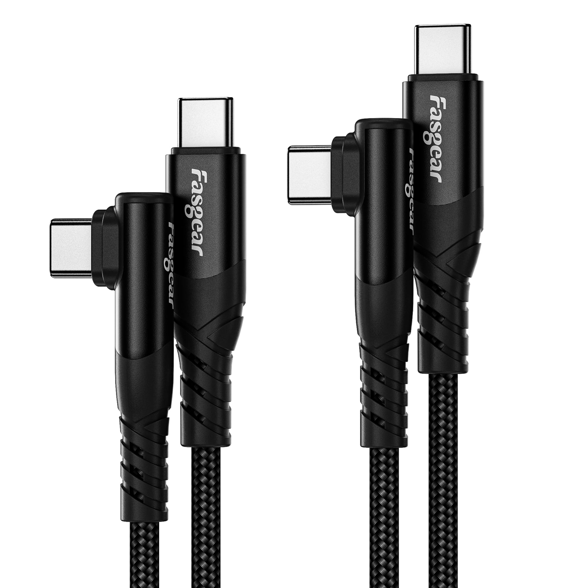 Fasgear USB C to USB C Cable,2 Pack 60W Type C to Type C Right Angle 90 ...