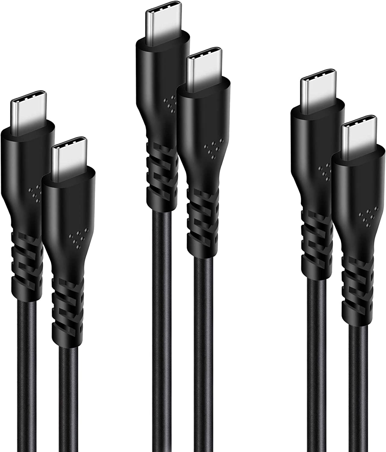 Fasgear USB C to USB C Cable 60W, 3 Pack, Black, Fast Charge and Sync ...
