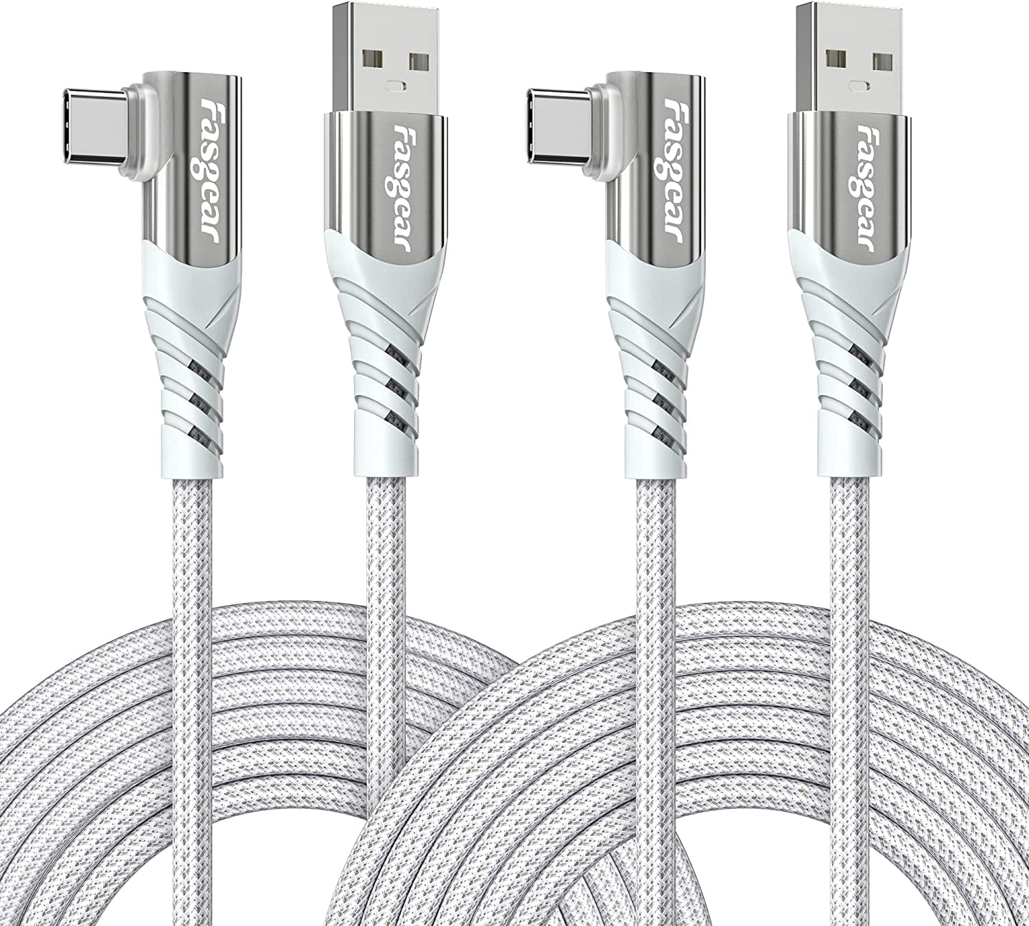 Fasgear USB C Cable Fast Charging 2Pack 10ft Long Nylon Braided Type C ...