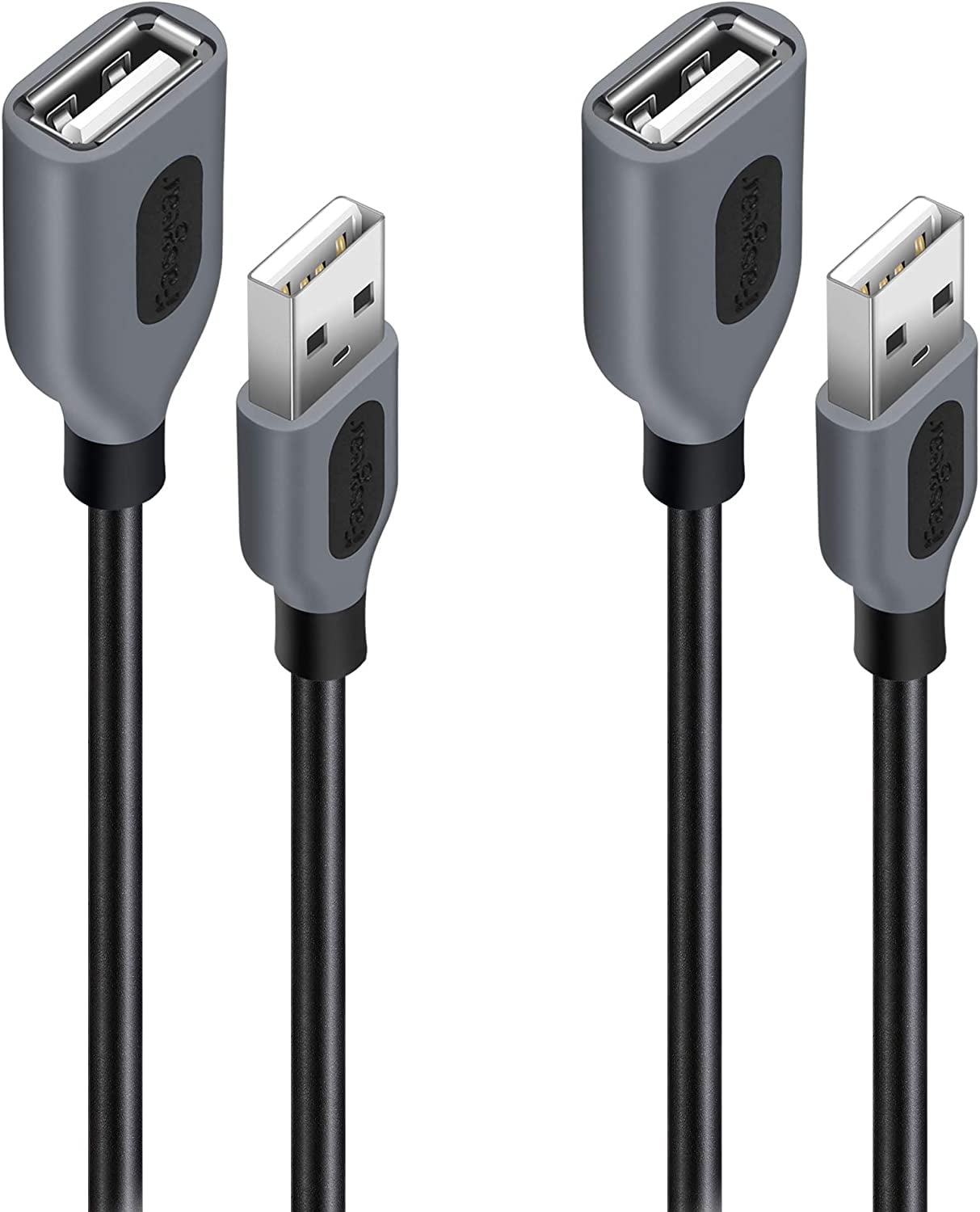 Fasgear 2-Pack USB 2.0 Extension Cables, 6ft Type A Male to Female for ...