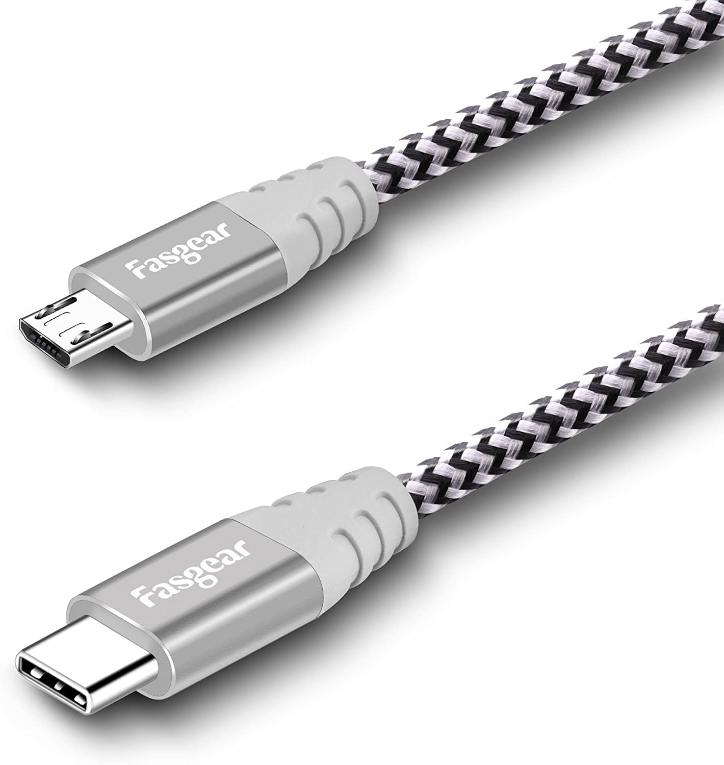Fasgear USB Type C to Micro USB Cable 3ft Nylon Braided Type C to Micro ...