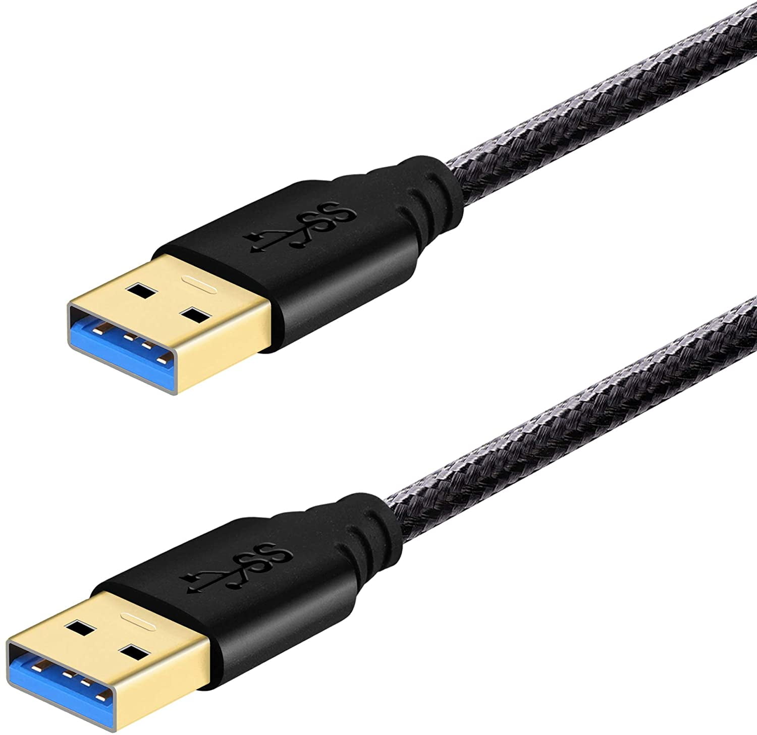 Fasgear USB to USB Cable 1.6ft-Nylon Braided USB 3.0 A to A Cable Male ...