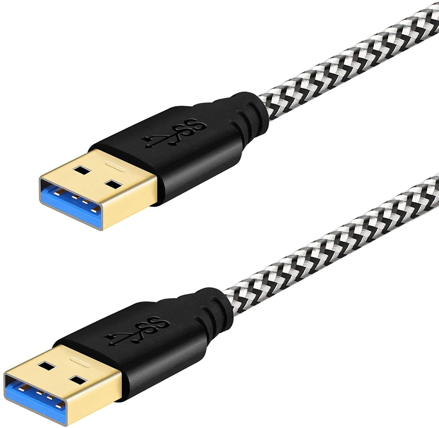 Fasgear 6ft Nylon Braided USB 3.0 A to A Cable for PC Sync, Data ...