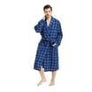 FashGudim 100% Cotton Knit Robe for Men Lightweight Summer Robes Thin Kimono Bathrobes Knee ...