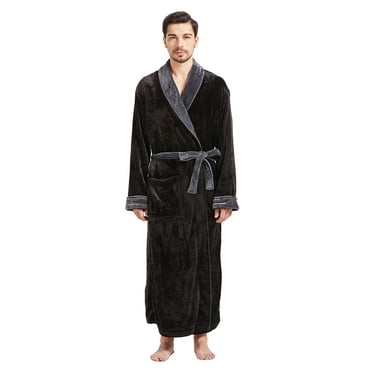 VULCANODON Mens Hooded Robe, Big and Tall Full Length Plush Robe for ...