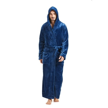 Mens Bathrobe with Hood- Terry Cloth Robes for Men£¬Towel Hooded Cotton Robe£¬Mens Soft Luxury ...