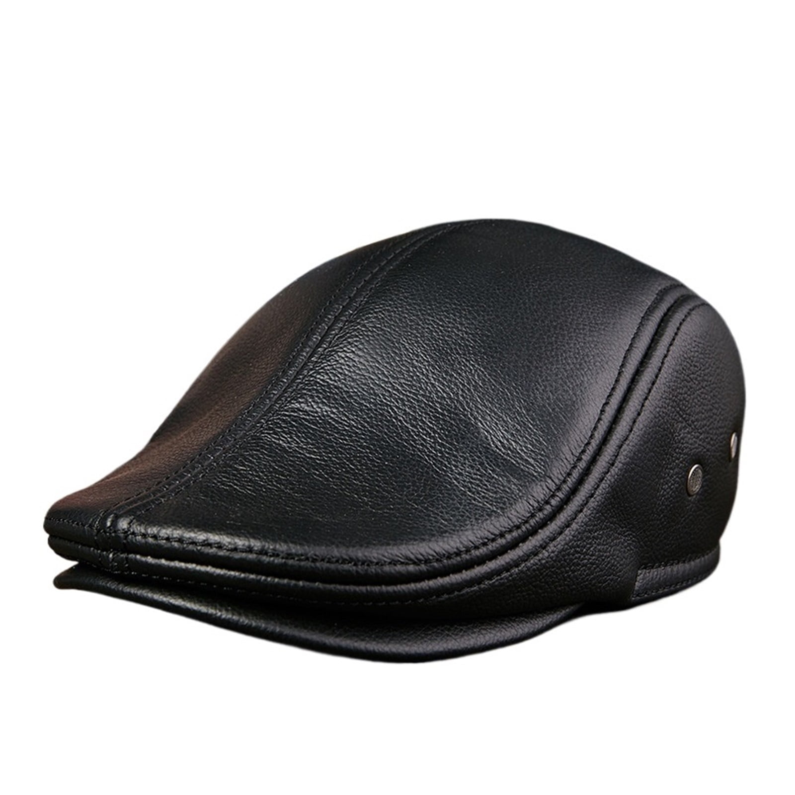 Fashion 100% Genuine Leather Large Cap Male Head Layer Cowhide Beret ...