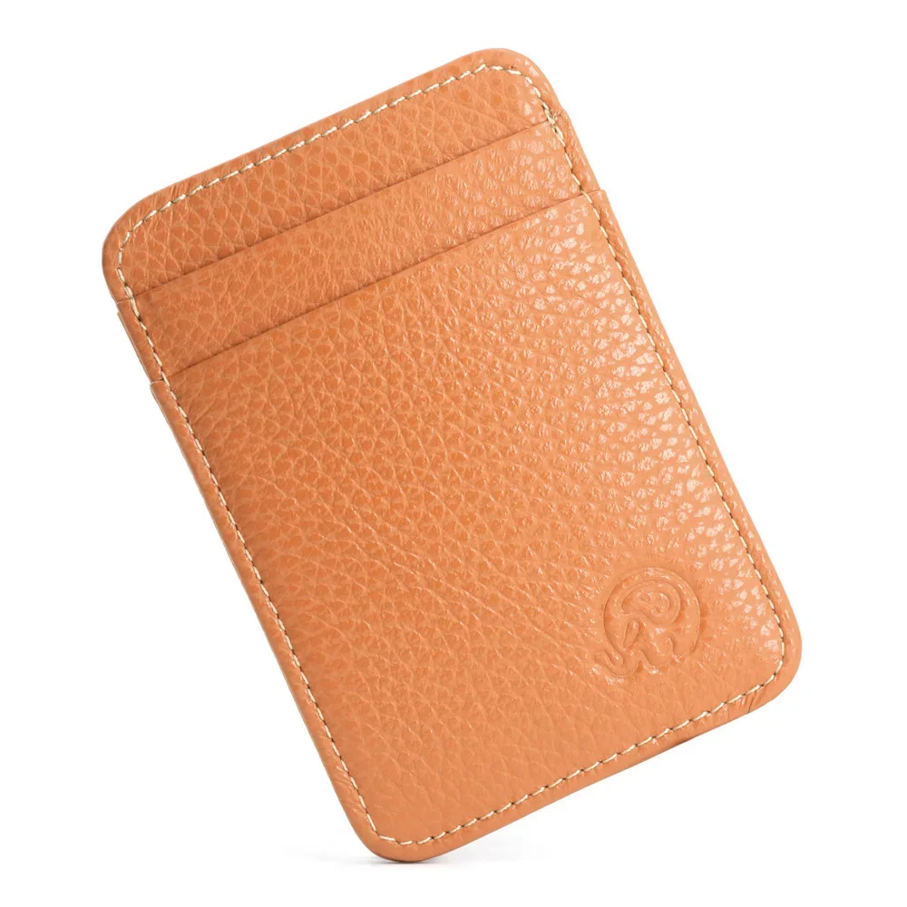 Fashion 100% Genuine Leather Thin Bank Credit Card Case Mini Card ...