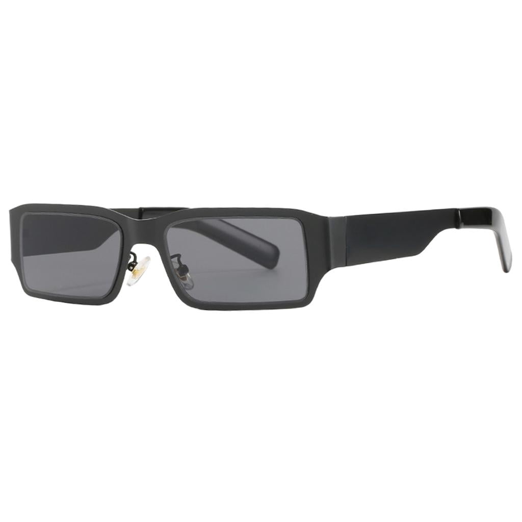 Fashion 2021 Rectangle Sunglasses Small Square Wide Frame Unisex Black ...