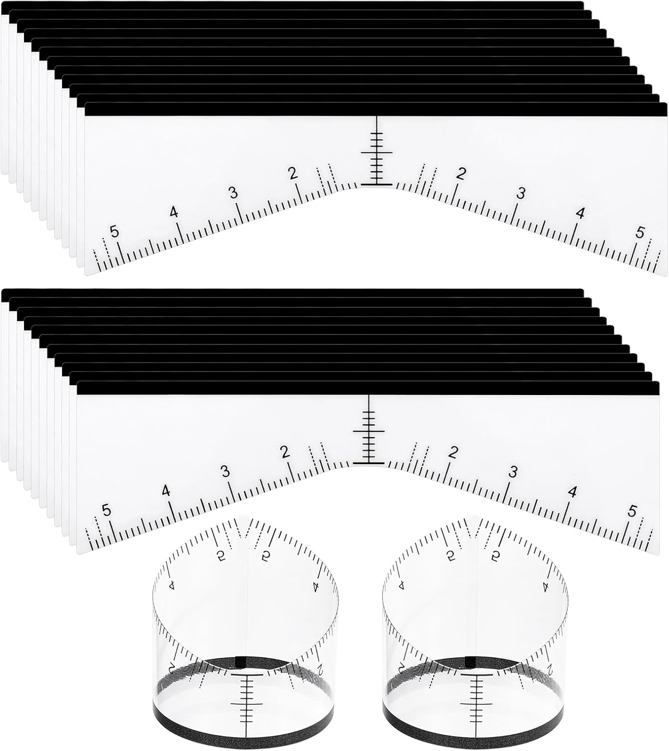 Fashion 25 Pcs Eyebrow Ruler Transparent Lightweight Eyebrow Ruler ...