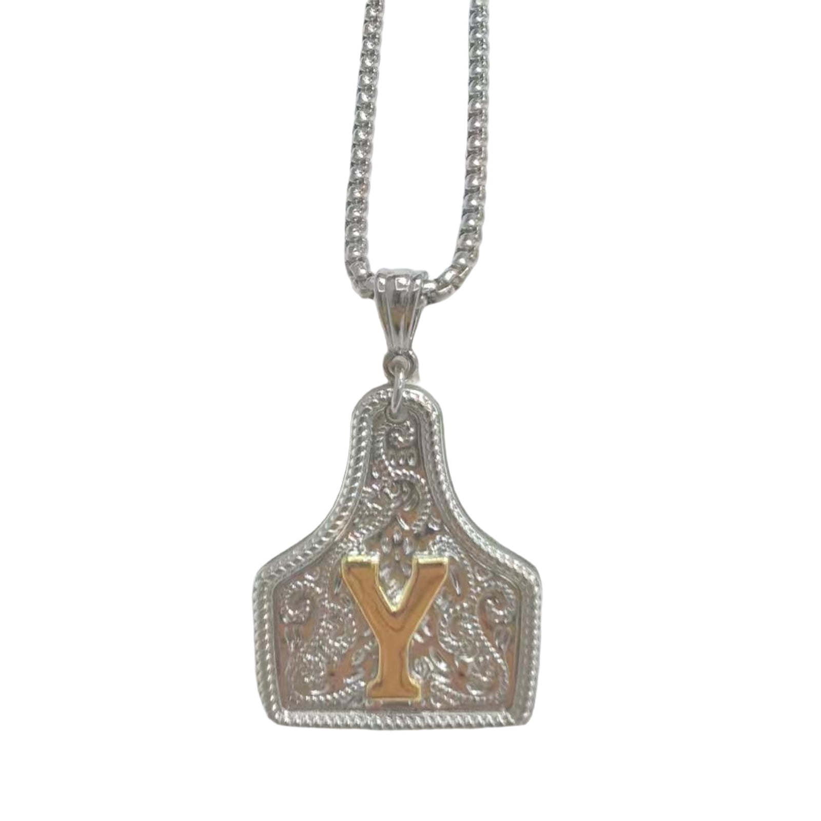 Fashion 26-Letter Western Cowboy Necklace, Personalized Initial Pendant ...