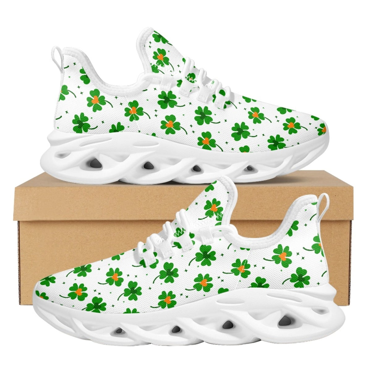 Fashion 3D Clover Design Non-Slip Flat Shoes Cozy Women's Breathable ...