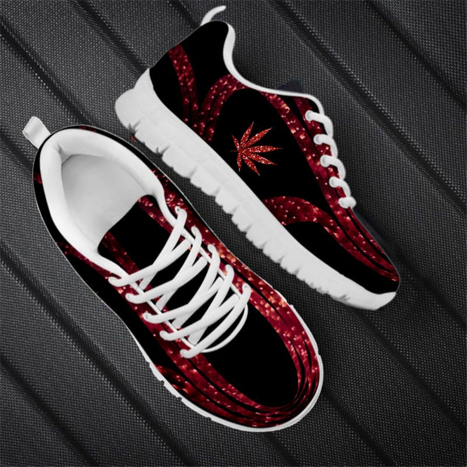 Fashion 3D Green Weed Leaves Print Flats Jogging Shoes Men Casual ...
