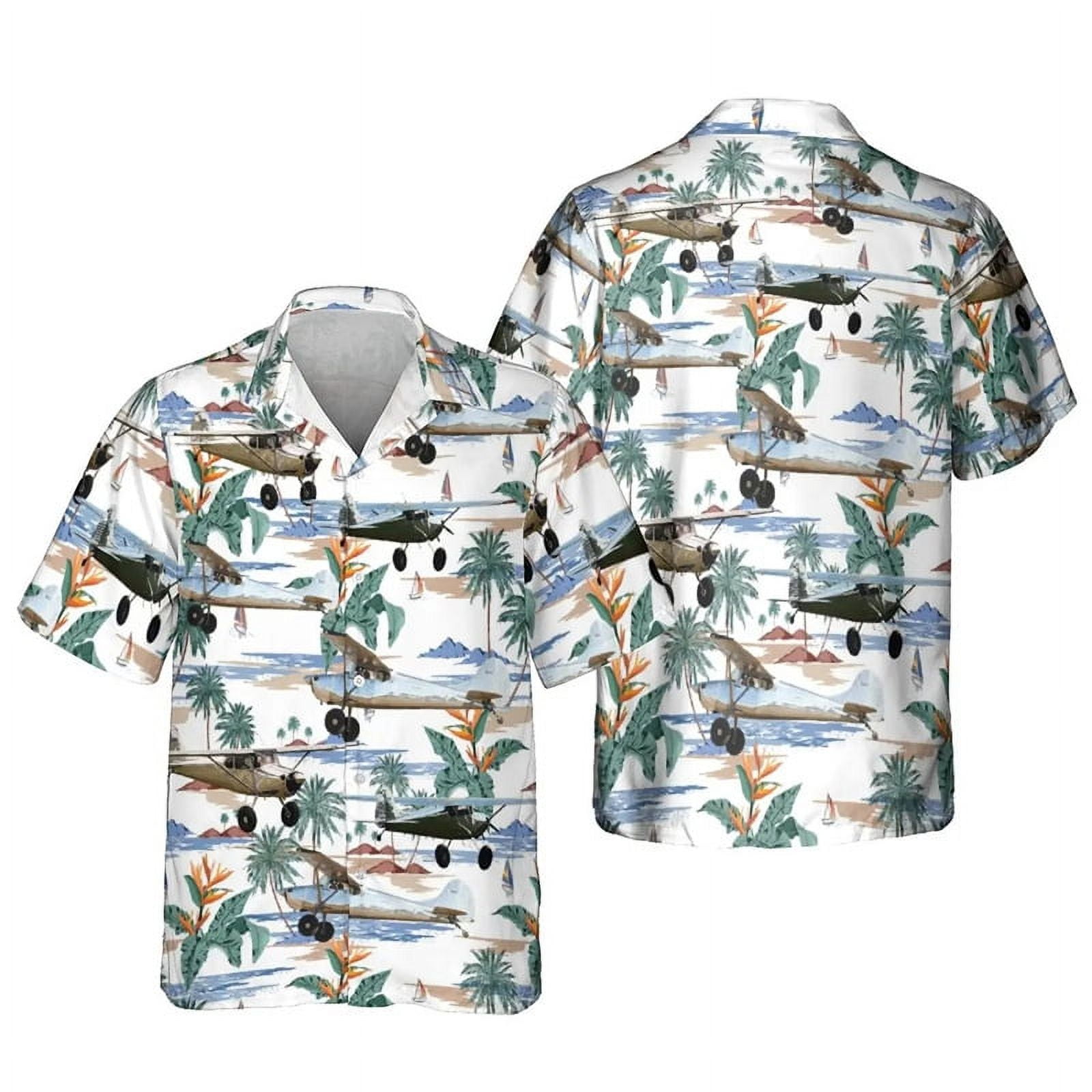 Fashion 3D Printed Plane Hawaiian Shirt Men Fighter Aircraft ...