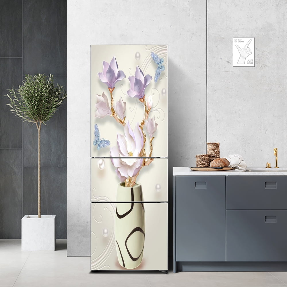 Fashion 3D Sticker for Fridge Door Covering Vinyl Adhesive Kitchen ...