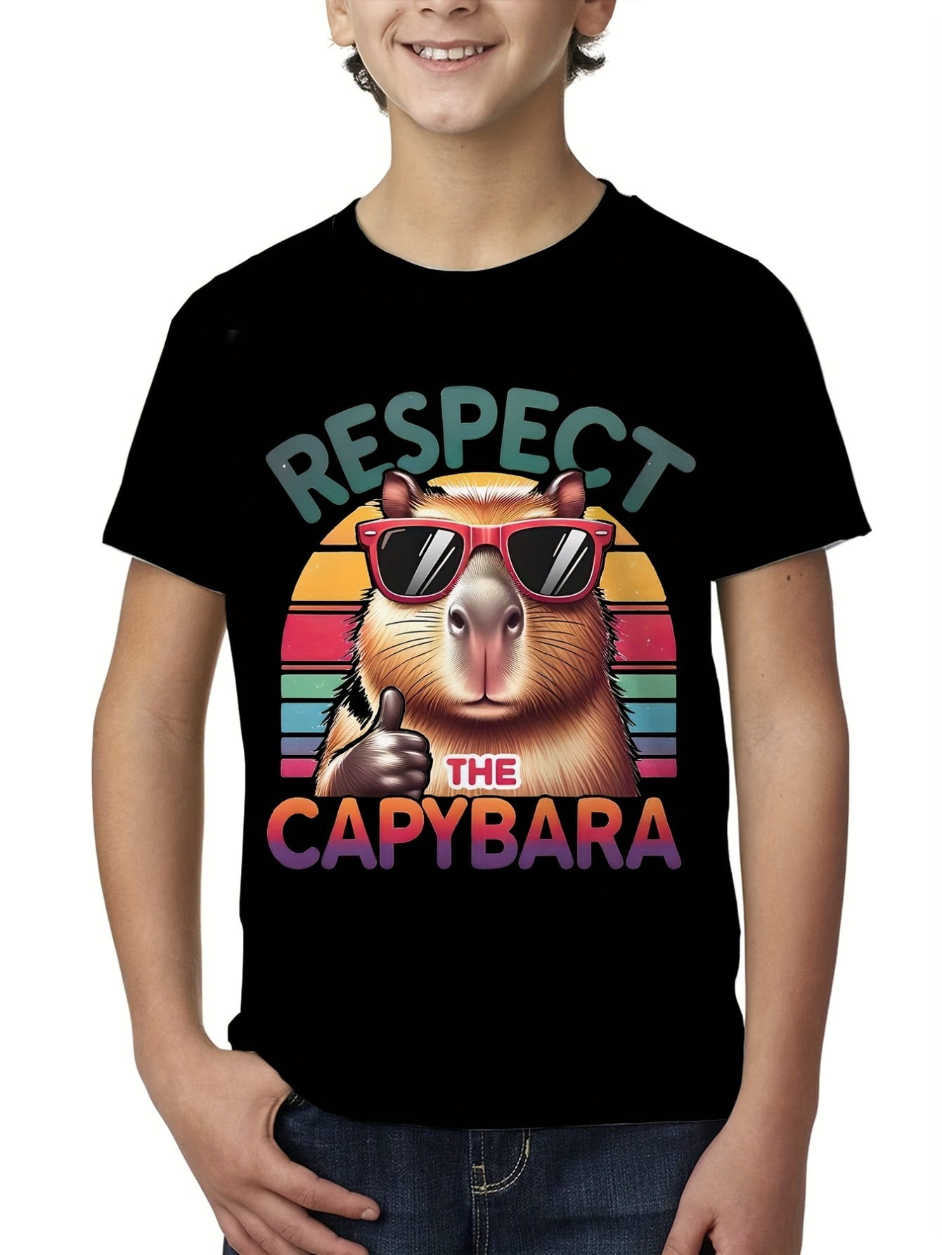 Fashion 3D T-Shirt Featuring a 'CAPYBARA' Design, Made of Quick-Drying ...