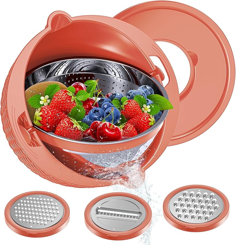 Fashion 4-1 Colander with Bowl Set - Rotatable Strainers for Kitchen ...